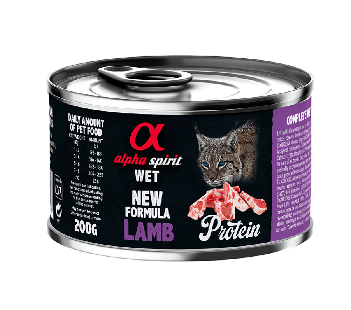 ALPHA SPIRIT Alimento húmedo de CORDERO para gatos 200 grs. (PACK 6UN ...